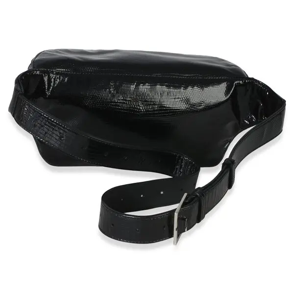 Saint Laurent Calfskin Lizard Embossed Monogram Belt Bag