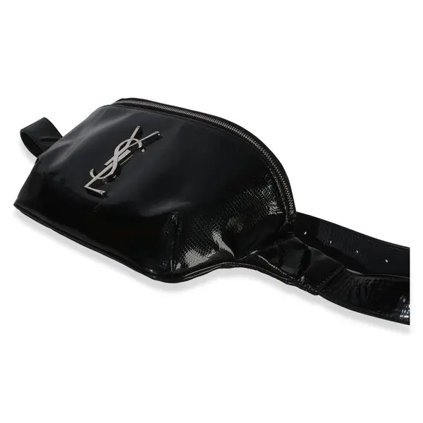 Saint Laurent Calfskin Lizard Embossed Monogram Belt Bag