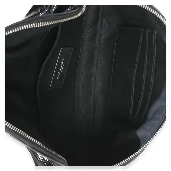 Saint Laurent Calfskin Lizard Embossed Monogram Belt Bag