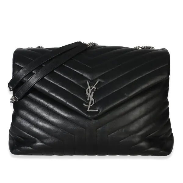 Saint Laurent Matelassé Calfskin Loulou Shoulder Bag - Black