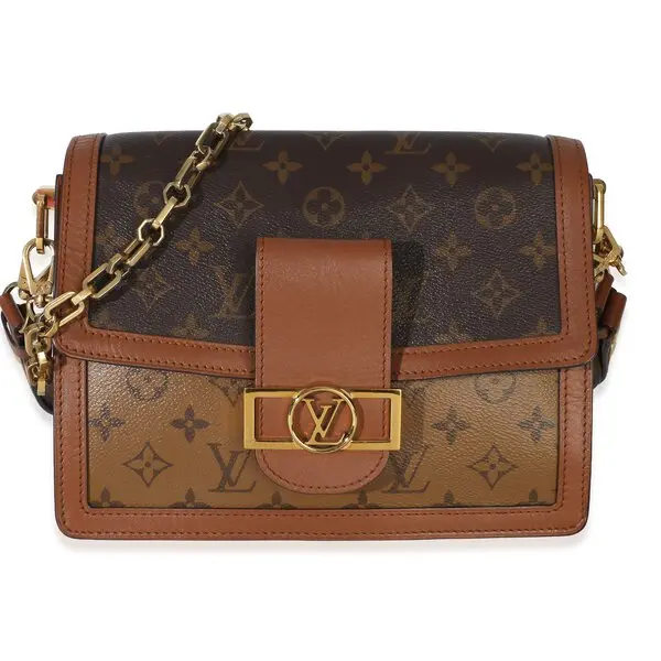 LOUIS VUITTON Reverse Monogram Canvas Dauphine Mm Shoulder Bag - Brown
