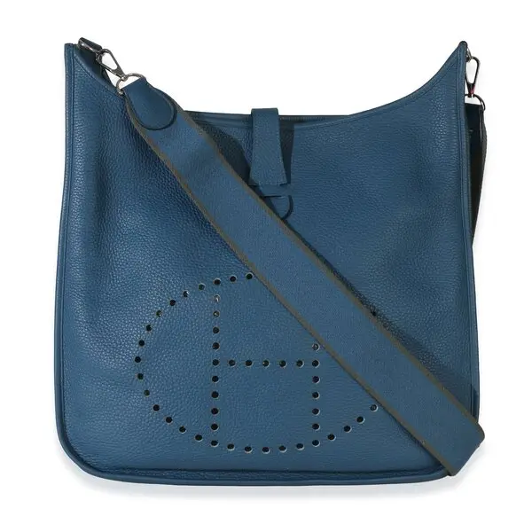 Hermès Bleu Cobalt Clemence Evelyne Gm Phw - Blue