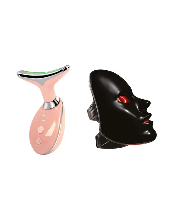 PURSONIC 7-in-1 Led Light Therapy Face Mask And Led Light Sculpting Wand - Black