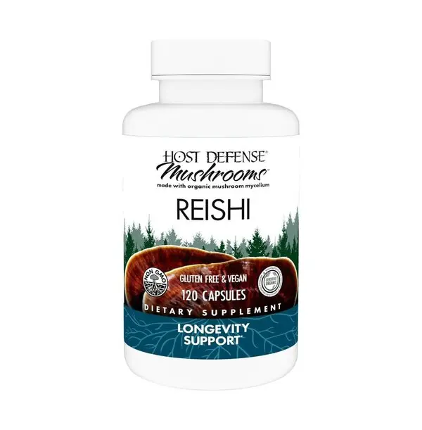 Host Defense Reishi Capsules Heart & Immune Health Support Supplement Mushroom Supplement To Support Energy & Vitality - No Color