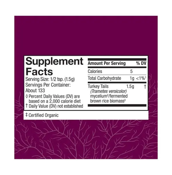 Host Defense Turkey Tail Mushroom Powder Digestive Health & Immune Response Support Supplement