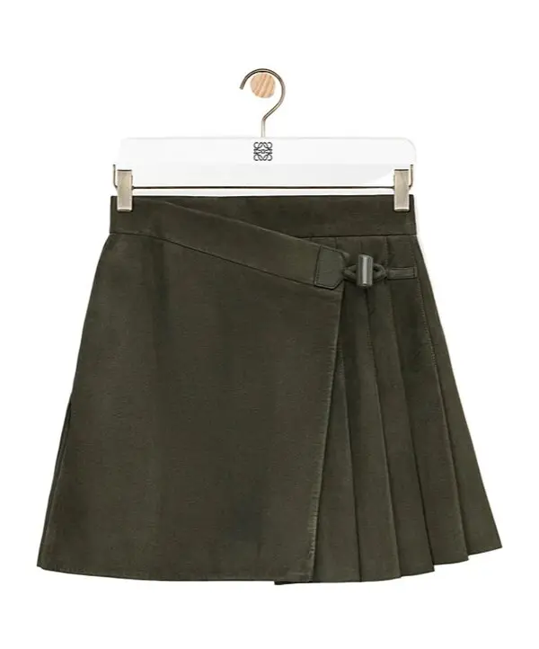 Loewe Pleated Skirt - Khaki Green