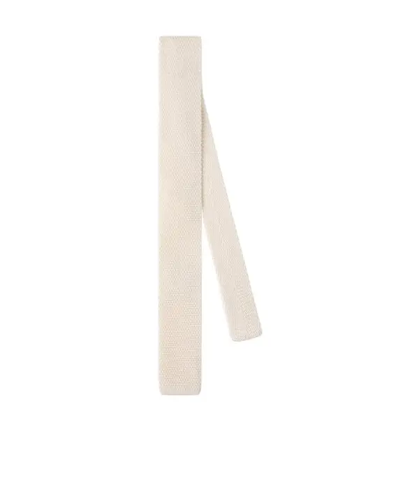 Brunello Cucinelli Square-tip Knitted Tie - White
