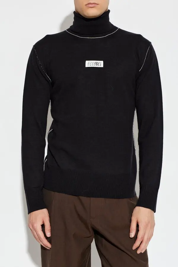 MAISON MARGIELA Ribbed Knit Turtleneck With Contrasting Stitching