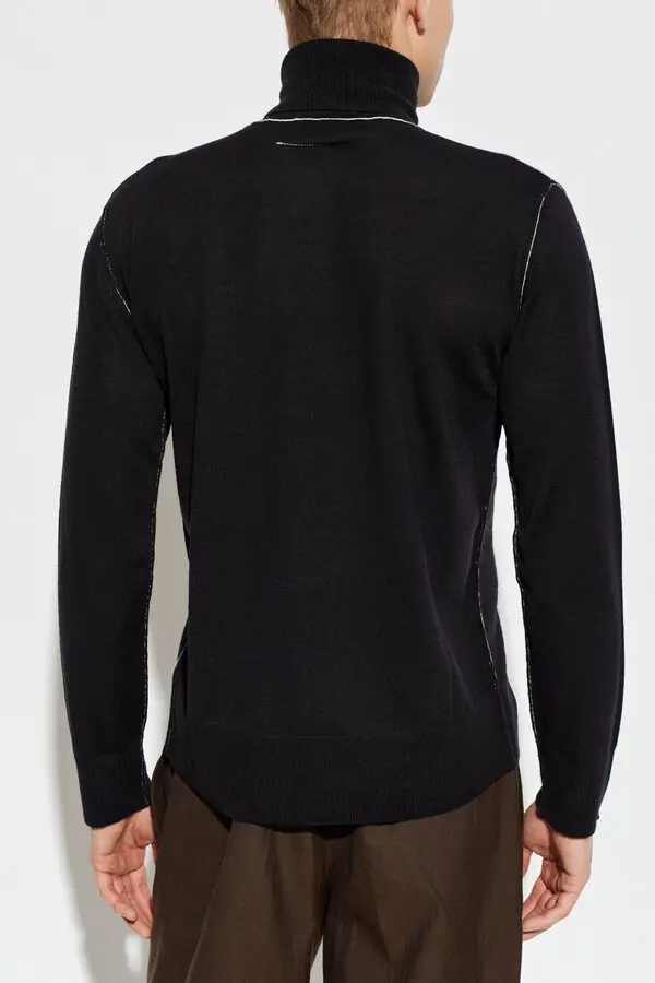MAISON MARGIELA Ribbed Knit Turtleneck With Contrasting Stitching