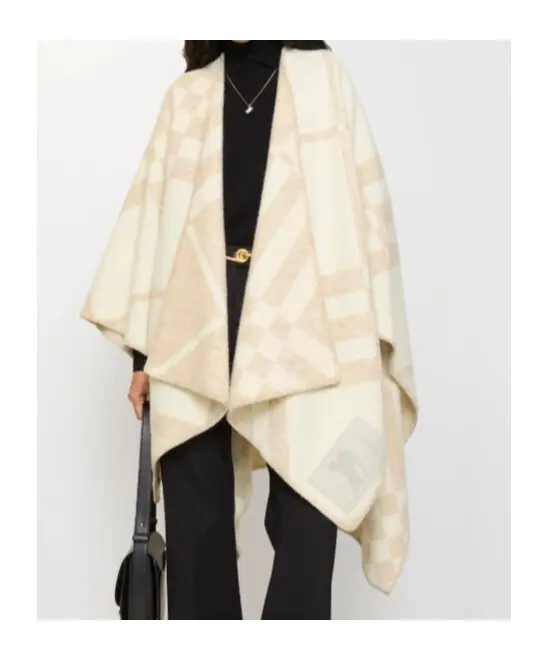 Burberry Check Wool Cashmere Cape