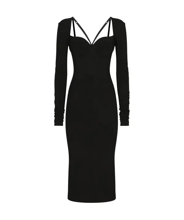 Dolce & Gabbana Milano Rib Calf-length Dress - Black