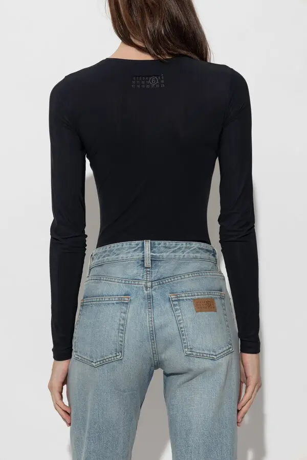 MAISON MARGIELA Long Sleeve Bodysuit - Black