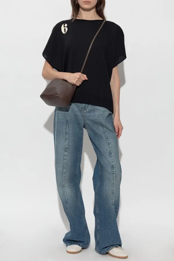 MAISON MARGIELA High-waisted Flared Jeans With Vertical Seam Detailing