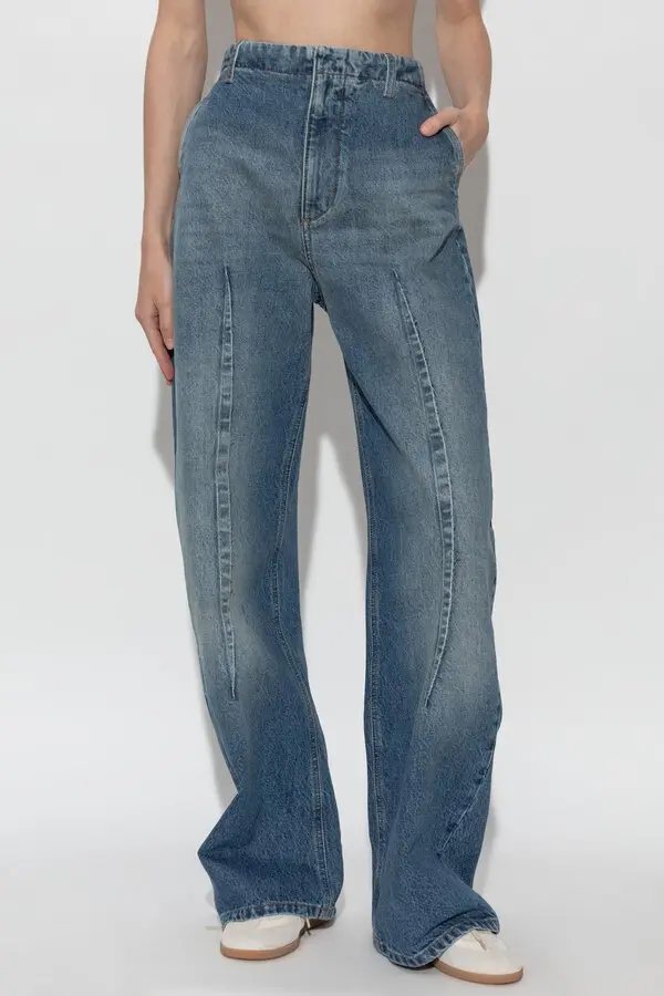 MAISON MARGIELA High-waisted Flared Jeans With Vertical Seam Detailing
