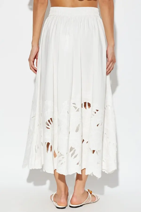 Zimmermann Decorative Weave Maxi Skirt With Richelieu Embroidery
