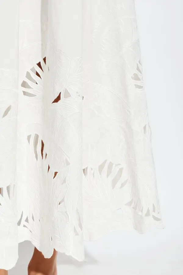 Zimmermann Decorative Weave Maxi Skirt With Richelieu Embroidery