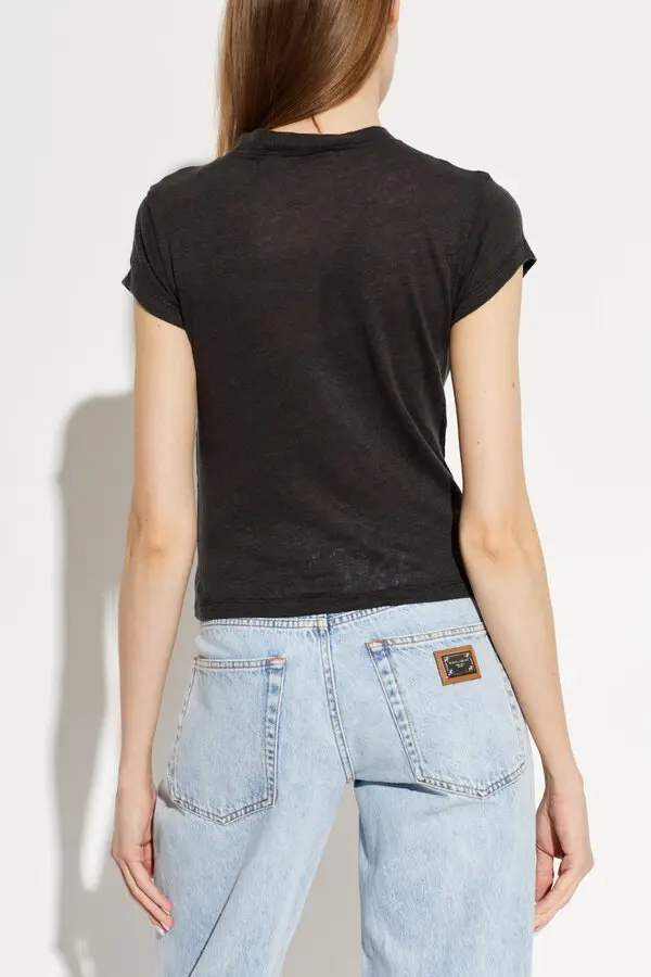 IRO PARIS Sybel V-neck Linen Knit Top