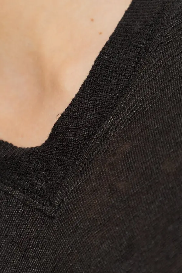 IRO PARIS Sybel V-neck Linen Knit Top