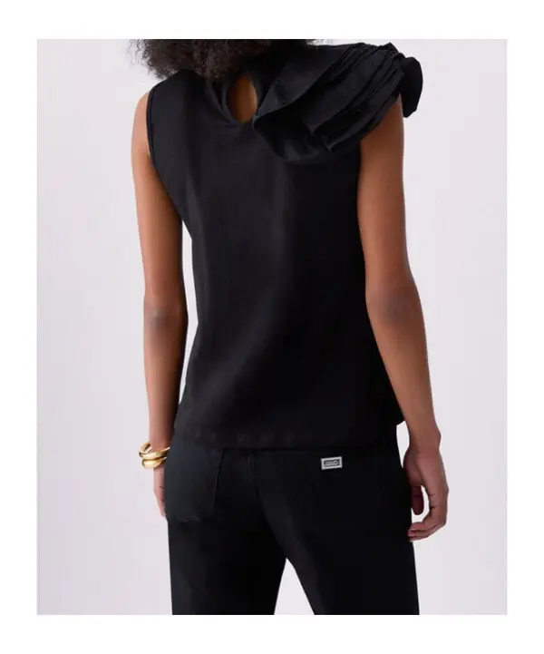 Liu Jo Taffeta Flounce Detail Top