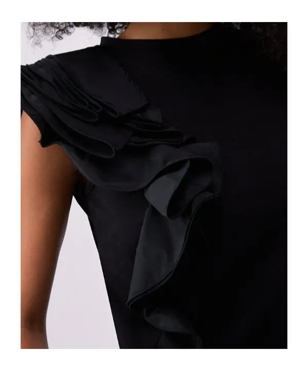 Liu Jo Taffeta Flounce Detail Top