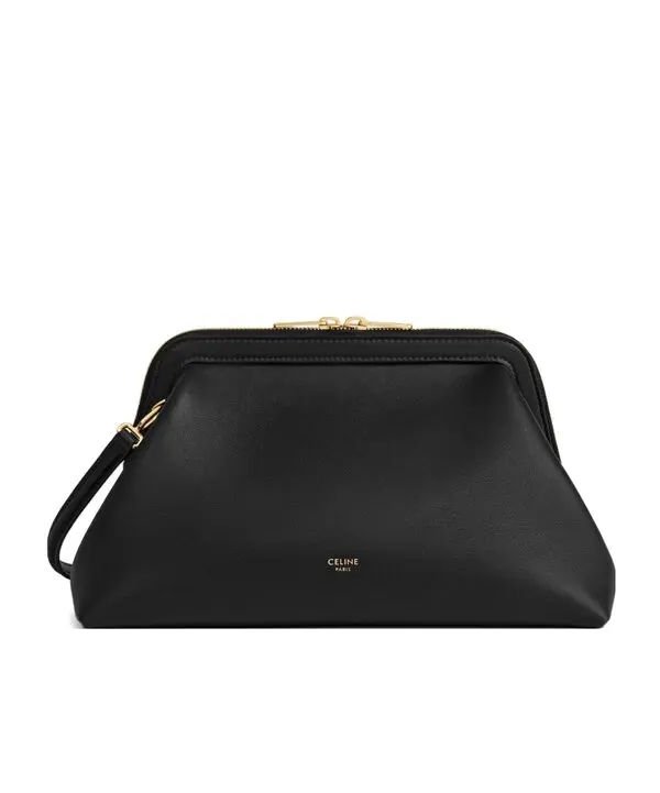 Celine Small Doctor Pouch In Supple Natural Calfskin - Black