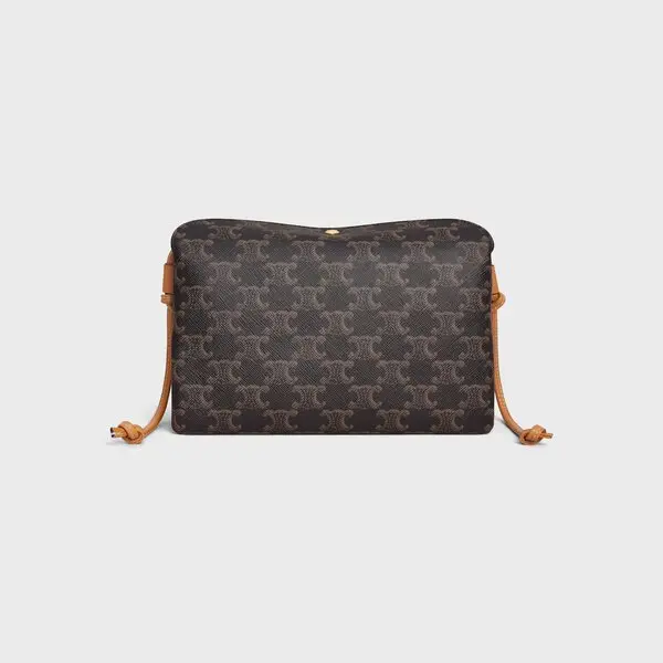 Celine Trio Flap In Triomphe Canvas And Lambskin