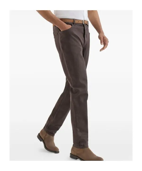 Brunello Cucinelli Garment-dyed Lightweight Denim Traditional-fit Trousers - Black