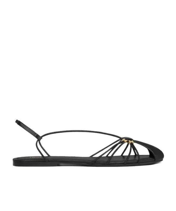 Celine Cocktail Sandal In Goatskin - Black