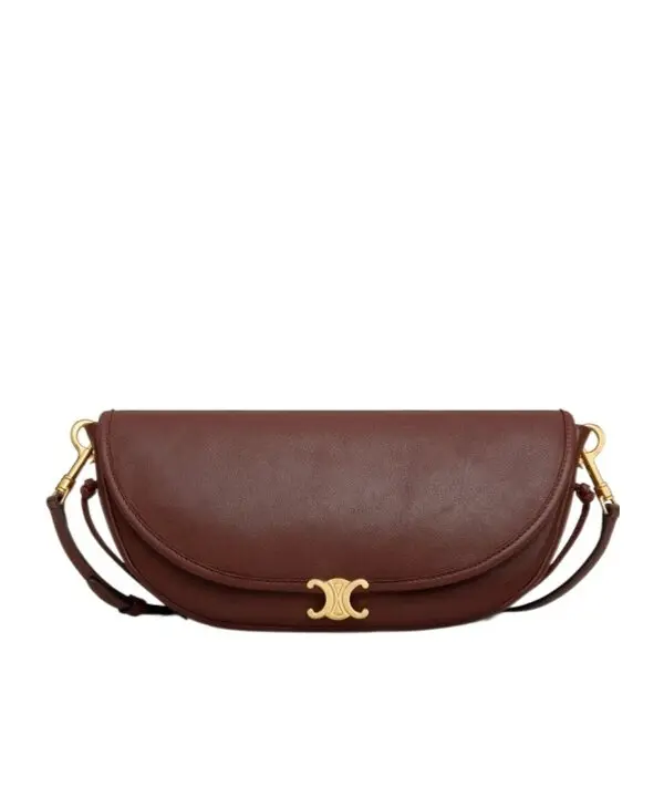 Celine Little Halfmoon Soft Triomphe In Supple Shiny Lambskin