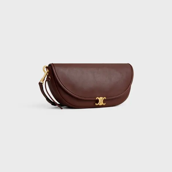 Celine Little Halfmoon Soft Triomphe In Supple Shiny Lambskin
