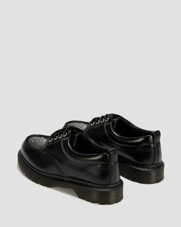 Dr. Martens Lowell Stud Aniline Leather Moccasin Toe Lace-up Shoes