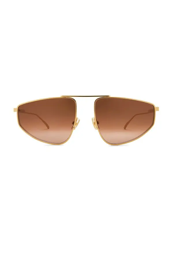 Bottega Veneta Light Ribbon Pilot Sunglasses - Gold