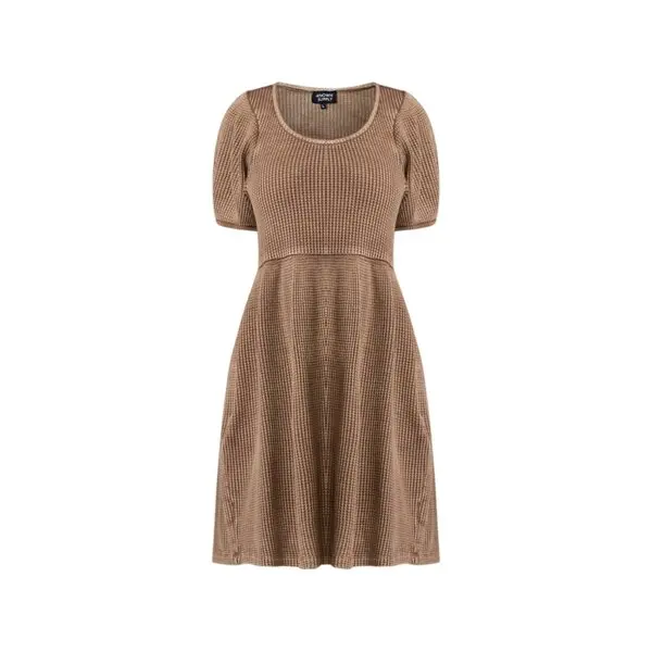 KNOWN SUPPLY Ethel Waffle Knit Dress - Brown