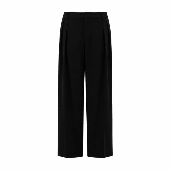 LUROQ LONDON Double Pleat Suit Trousers - Black