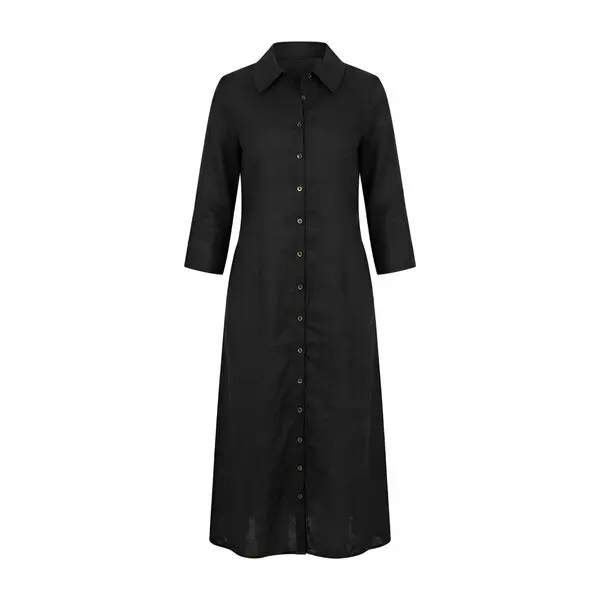 THE TUNIC SHOP Long Sleeve Maxi Linen Dress