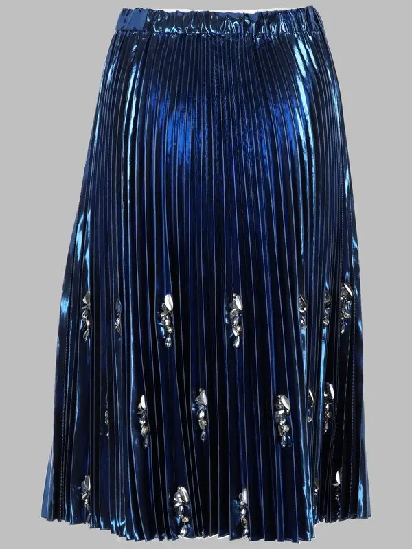 N°21 Jewel Detail Pleated Midi Skirt