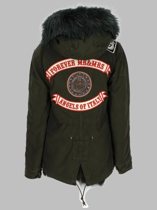 Mr & Mrs Italy Parka Con Patch Logo E Cappuccio