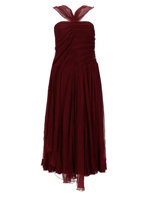 N°21 Abito Midi In Seta - Red