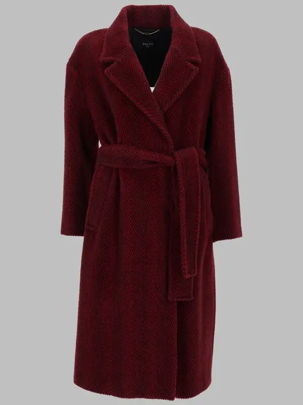 PALTO' Belted Alpaca And Wool Coat