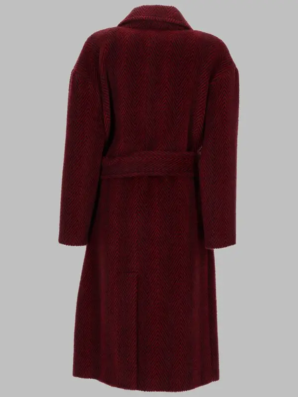 PALTO' Belted Alpaca And Wool Coat