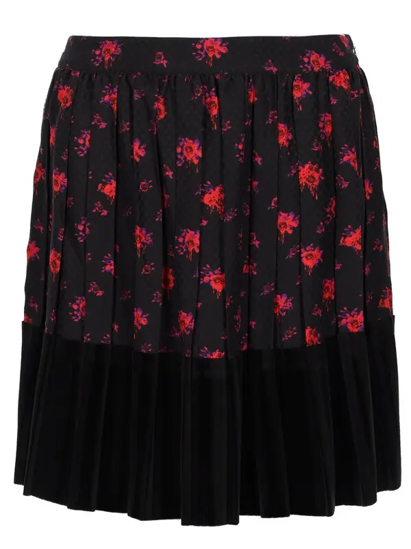 Alexander McQueen Gonna In Seta Con Stampa - Multicolour