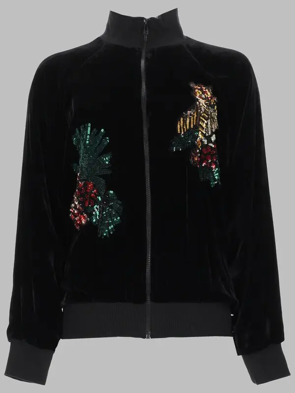 P.a.r.o.s.h Sequin Embellished Velour Jacket