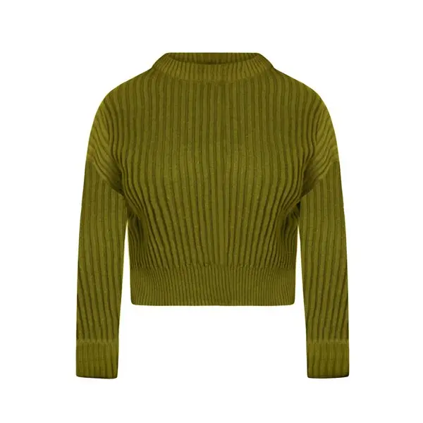 KNOWN SUPPLY Diamond Sweater Olive - Green