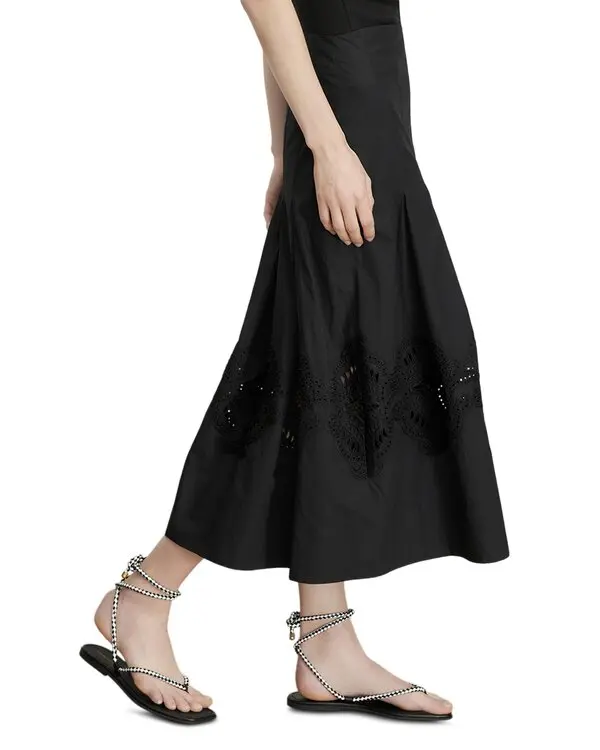 Veronica Beard Fynnley Eyelet Midi Skirt