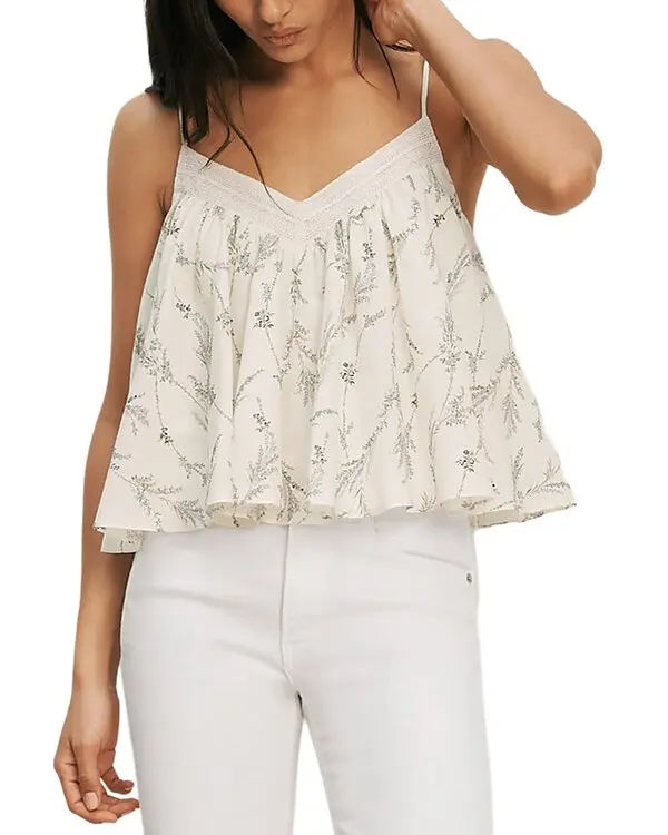 Veronica Beard Mariale Lace Trim Top - Dove Multi