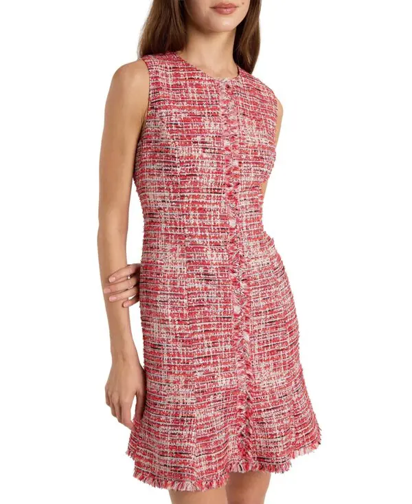 Santorelli Sleeveless Sheath Dress In Modern Tweed