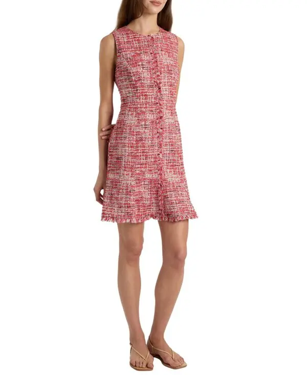 Santorelli Sleeveless Sheath Dress In Modern Tweed