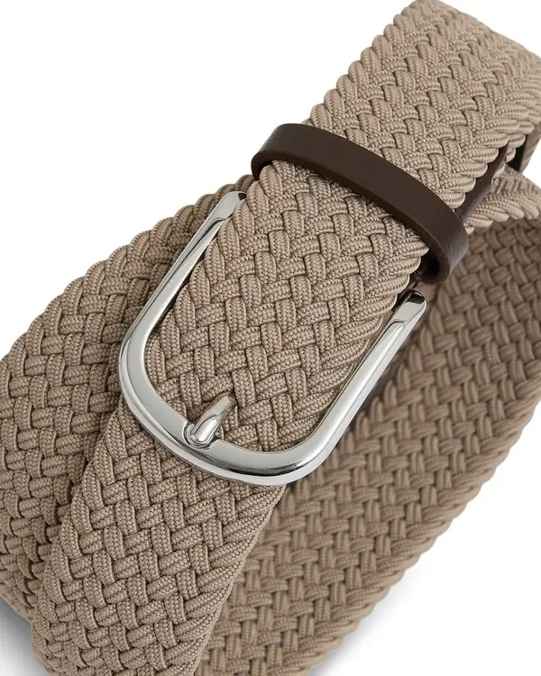 REISS Elmont Woven Belt - Stone