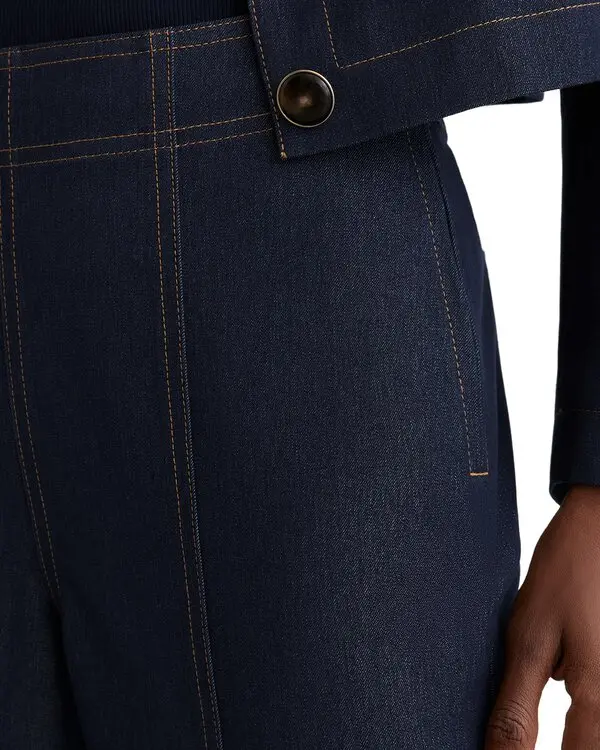 REISS Petite Edie Flare Pants In Denim