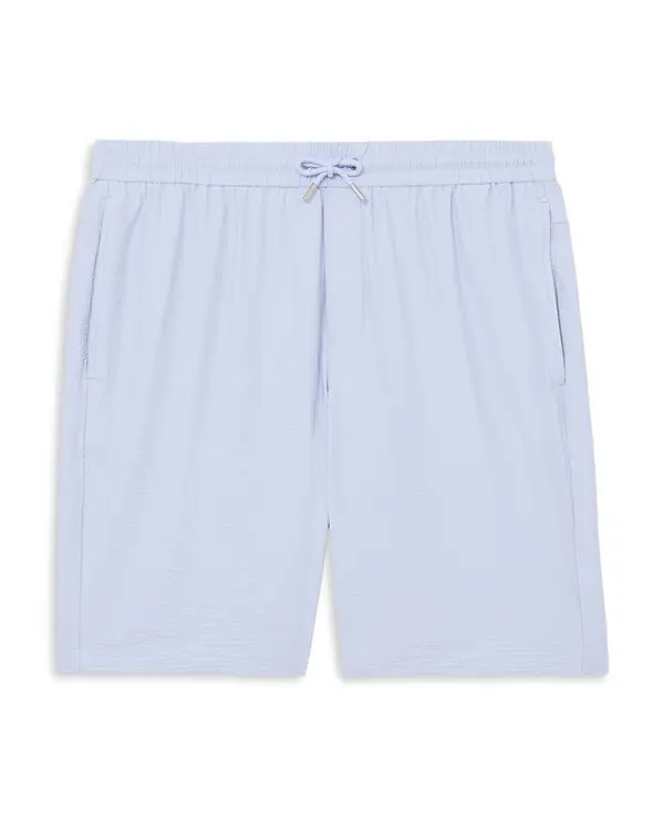 REISS Ajay Seersucker Shorts - Soft Blue